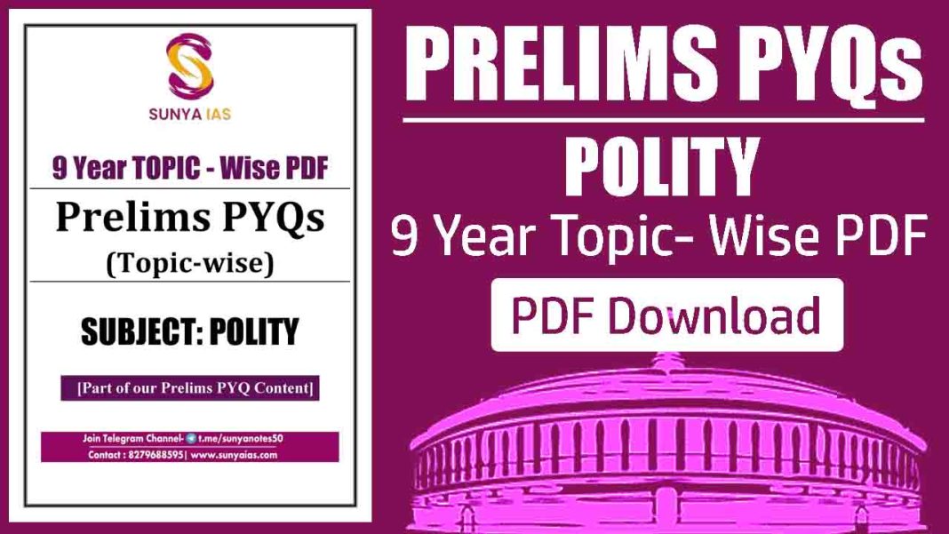 UPSC Prelims PYQ- Polity Topic Wise Question PDF